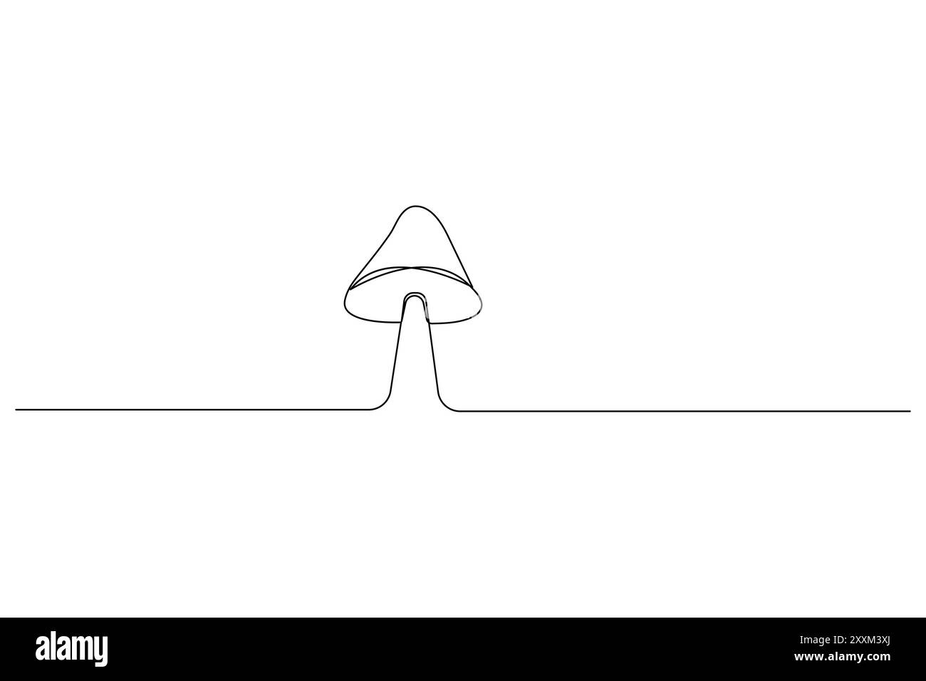 Mushroom continuous one line drawing of isolated outline vector icon ...