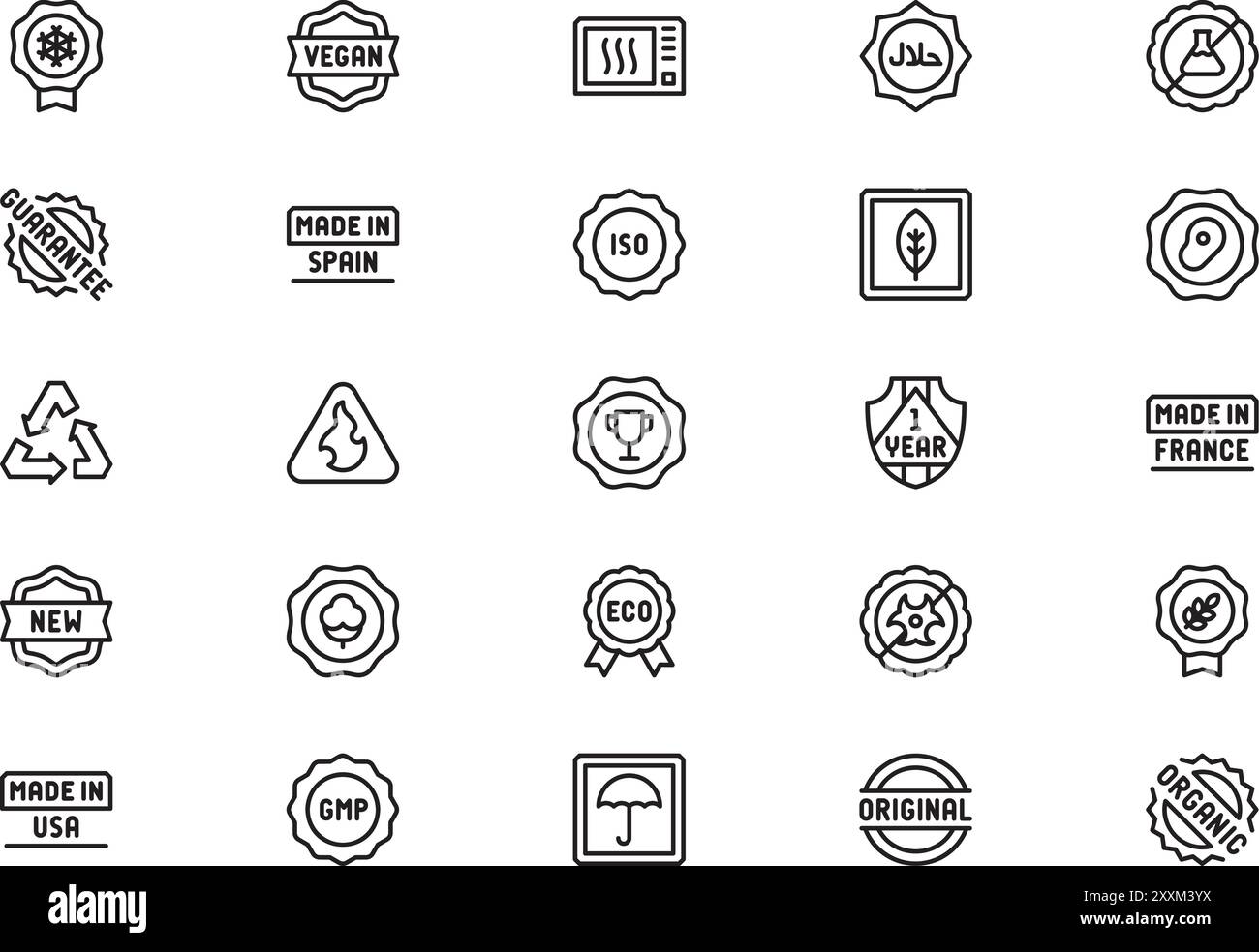 Product labels icons collection is a vector illustration with editable stroke Stock Vector Image ...
