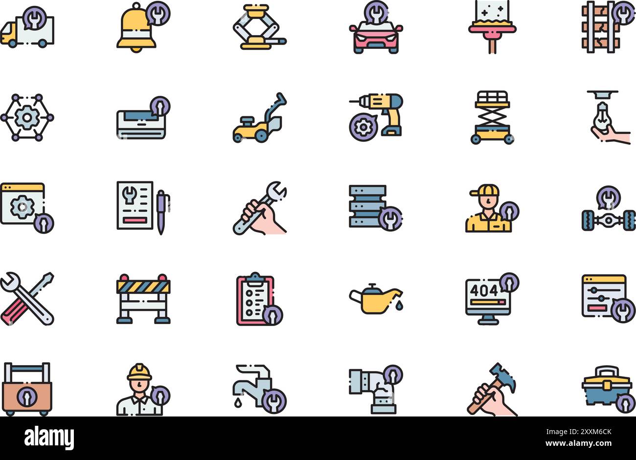 Maintenance icons collection is a vector illustration with editable ...