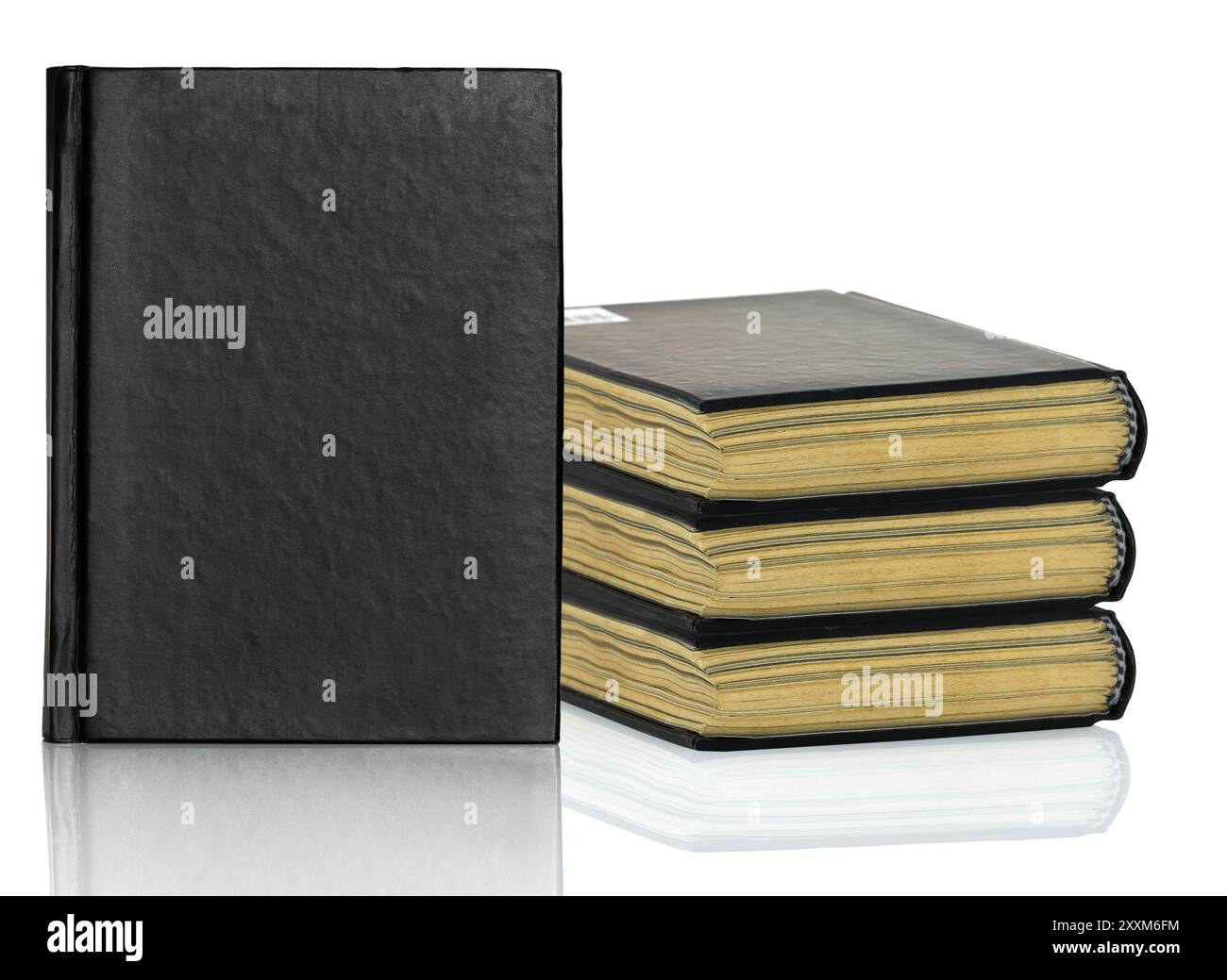 Black blank book,Closed black book is laying with shadow on white ...