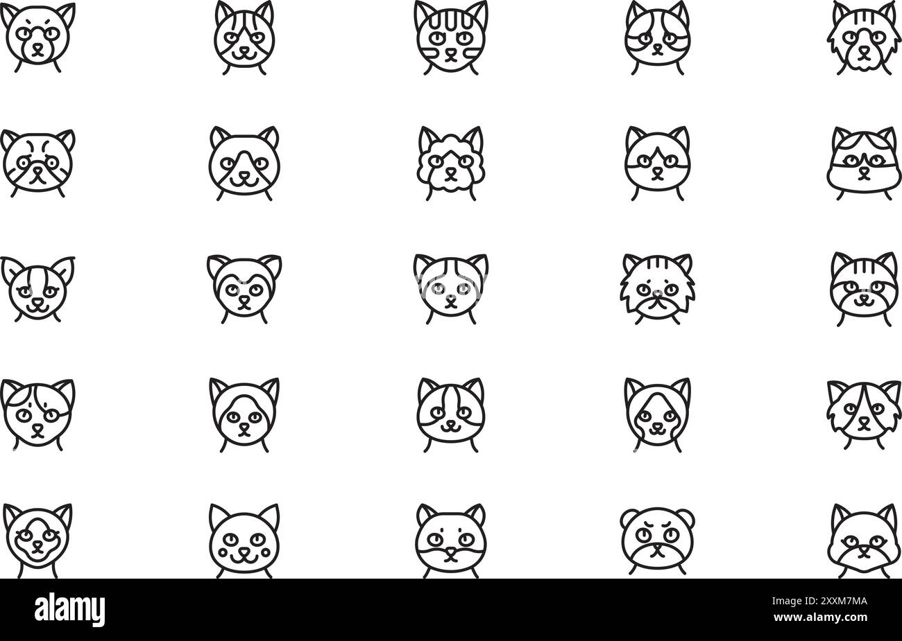 Cat breeds icons collection is a vector illustration with editable ...