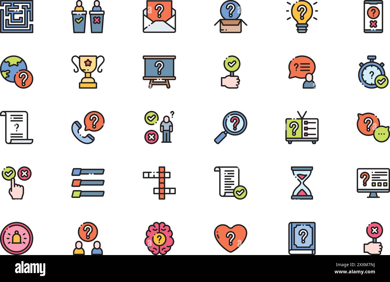 Quiz icons collection is a vector illustration with editable stroke ...