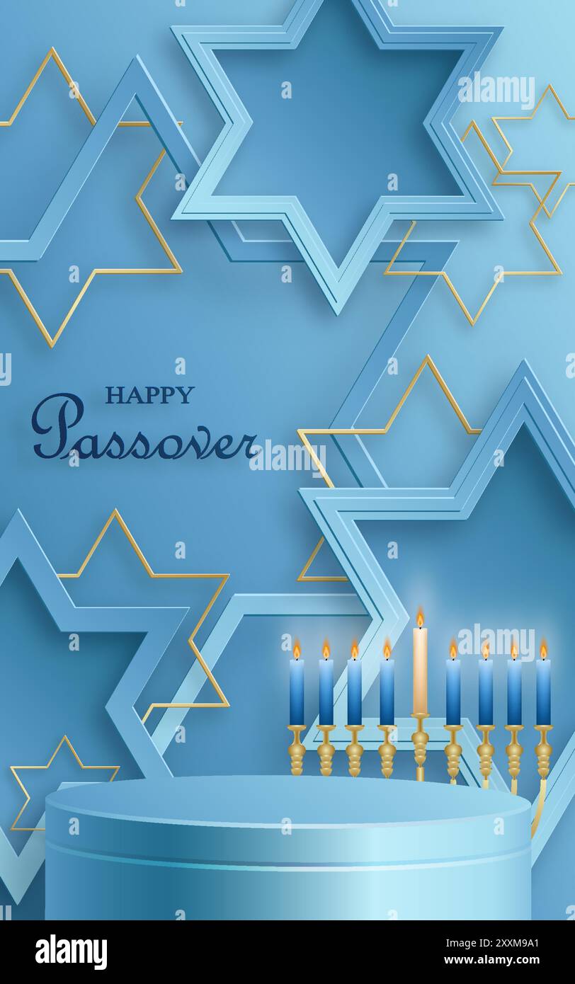Happy Pessah podium stage for the Passover holiday with nice and ...