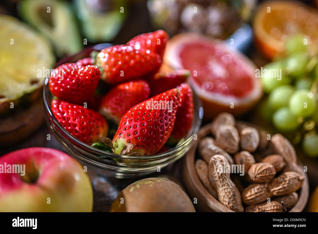 Food products representing the fruitarian diet. Fruitarianism Stock ...