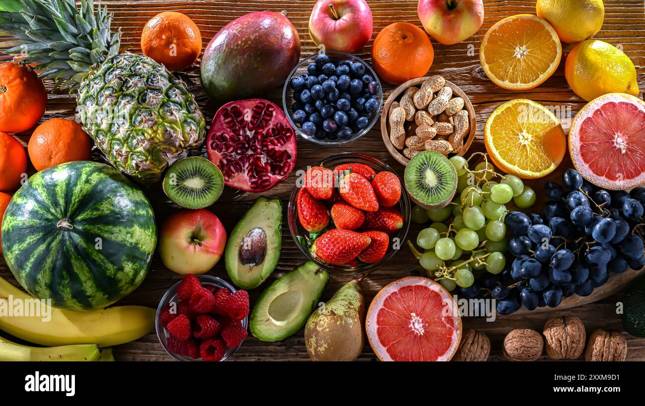 Food products representing fruitarian diet hi-res stock photography and images - Alamy