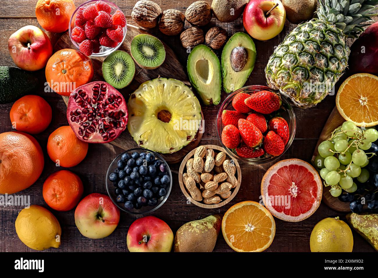 Food products representing the fruitarian diet. Fruitarianism Stock ...