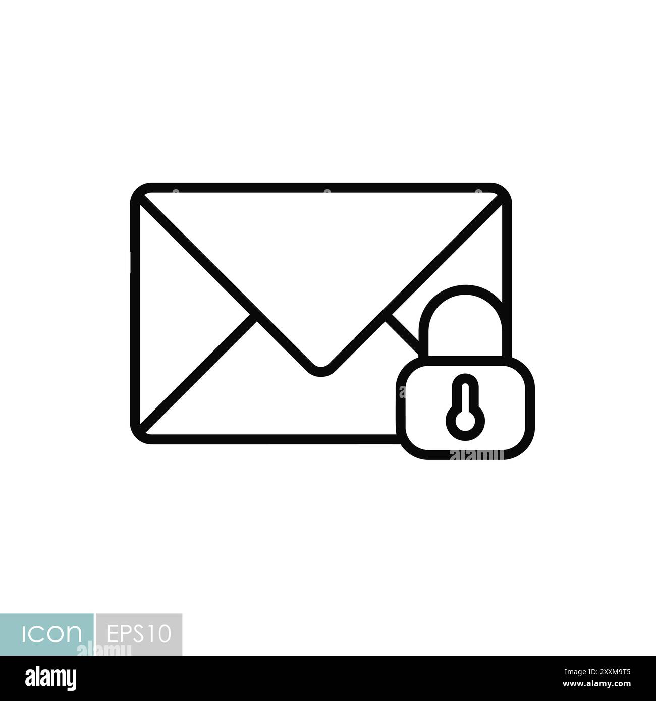 Lock envelope vector icon. Unlock envelope sign. Security sign. Graph ...