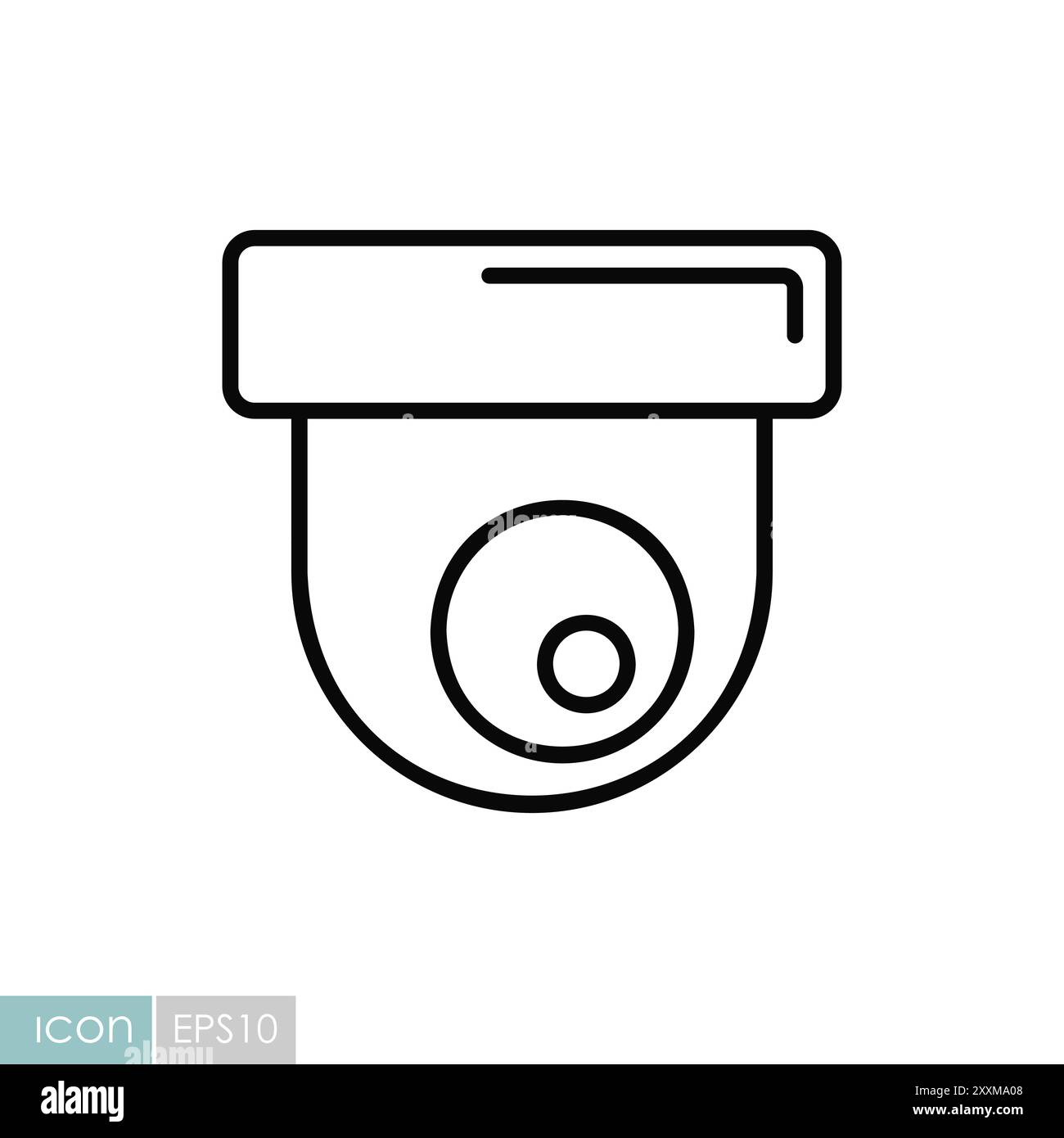 Dome camera vector icon. CCTV, security ceiling video round camera ...