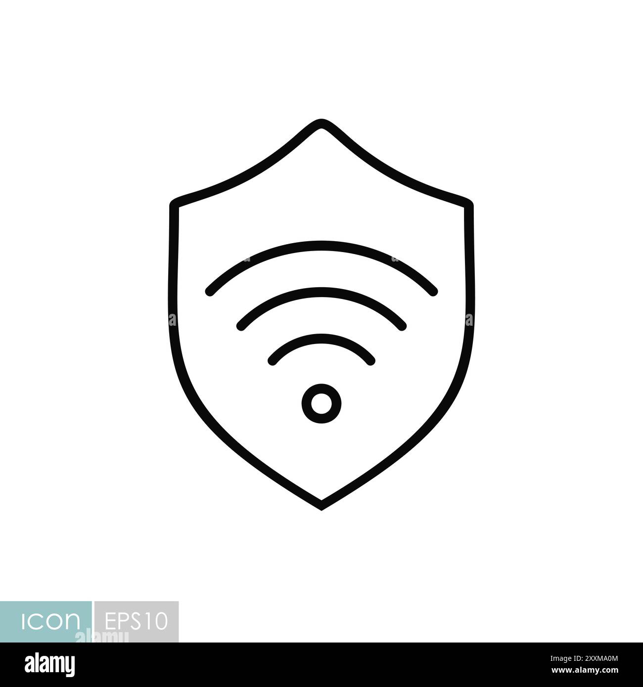 Protection wifi vector icon. Private network. Shield with wi-fi symbol ...