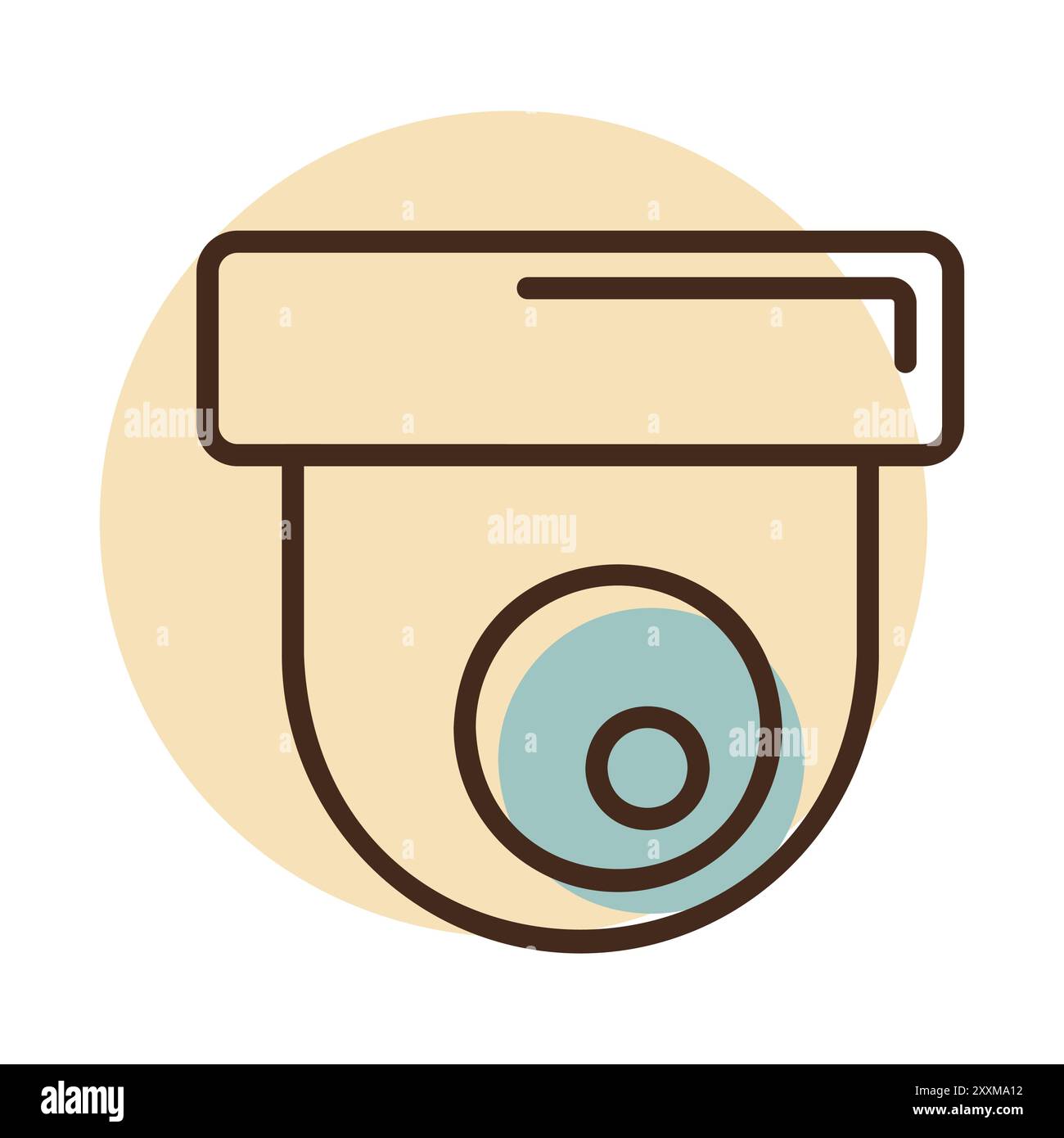 Dome camera vector icon. CCTV, security ceiling video round camera ...