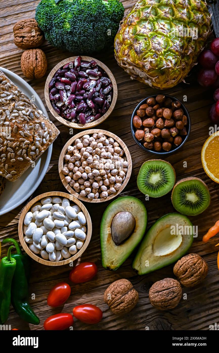 Food products representing the DASH diet which was created to help ...