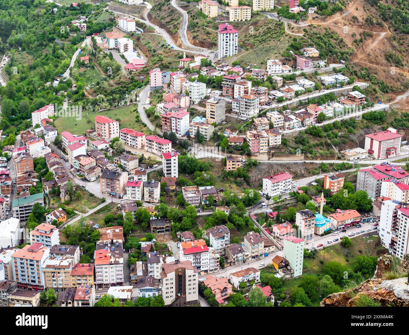 above view of Torul town from Glass Observatory Terrace near Karaca ...