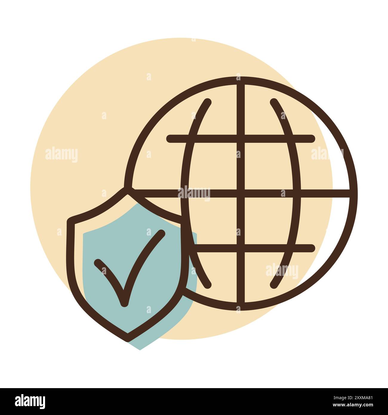Global shield vector icon. Security sign. Graph symbol for your web ...