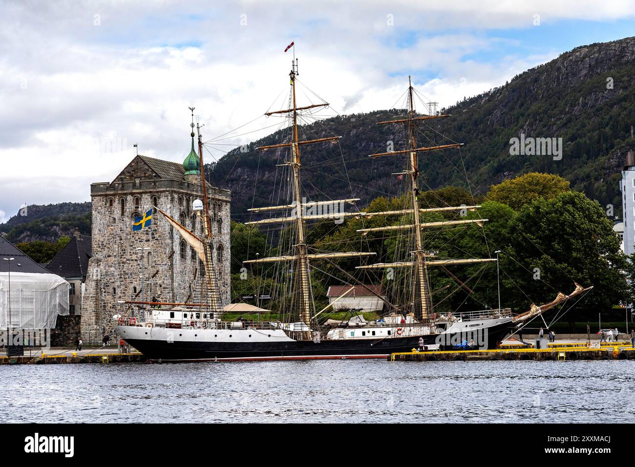 Sailing vessel, the Swedish training vessel Gunilla in the port of ...