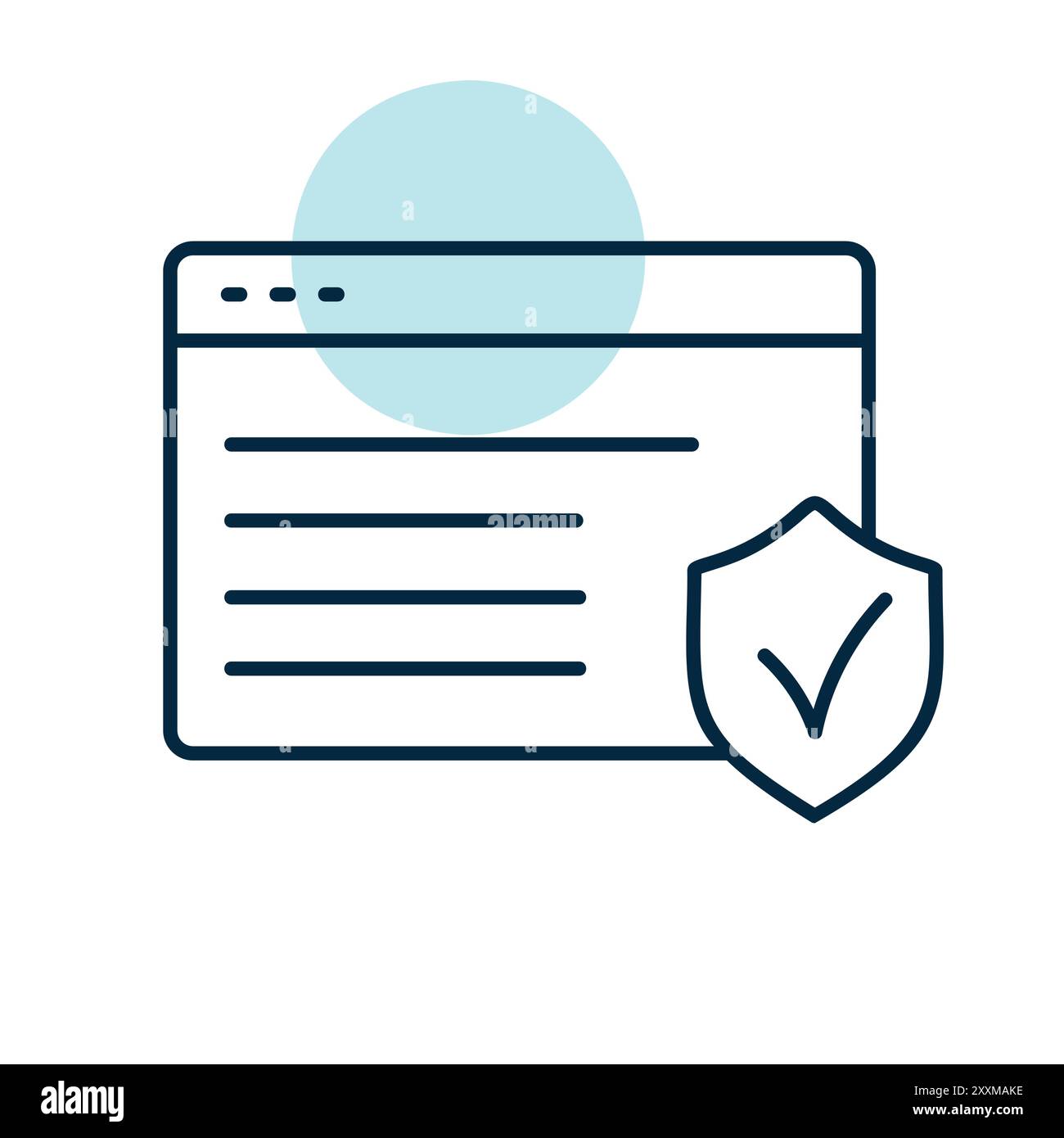 Internet safety vector icon. Web page with protection shield. Security ...