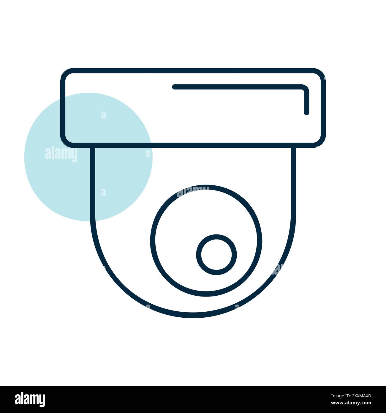 Dome camera vector icon. CCTV, security ceiling video round camera ...