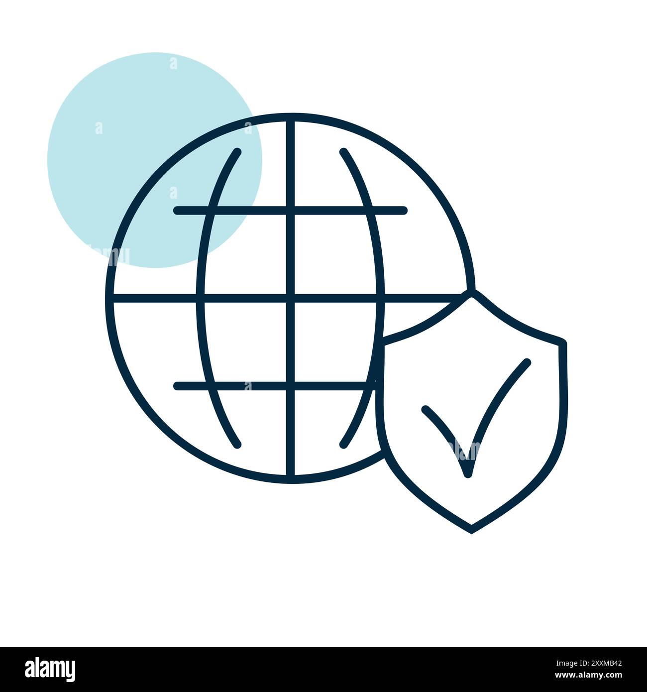 Global shield vector icon. Security sign. Graph symbol for your web ...