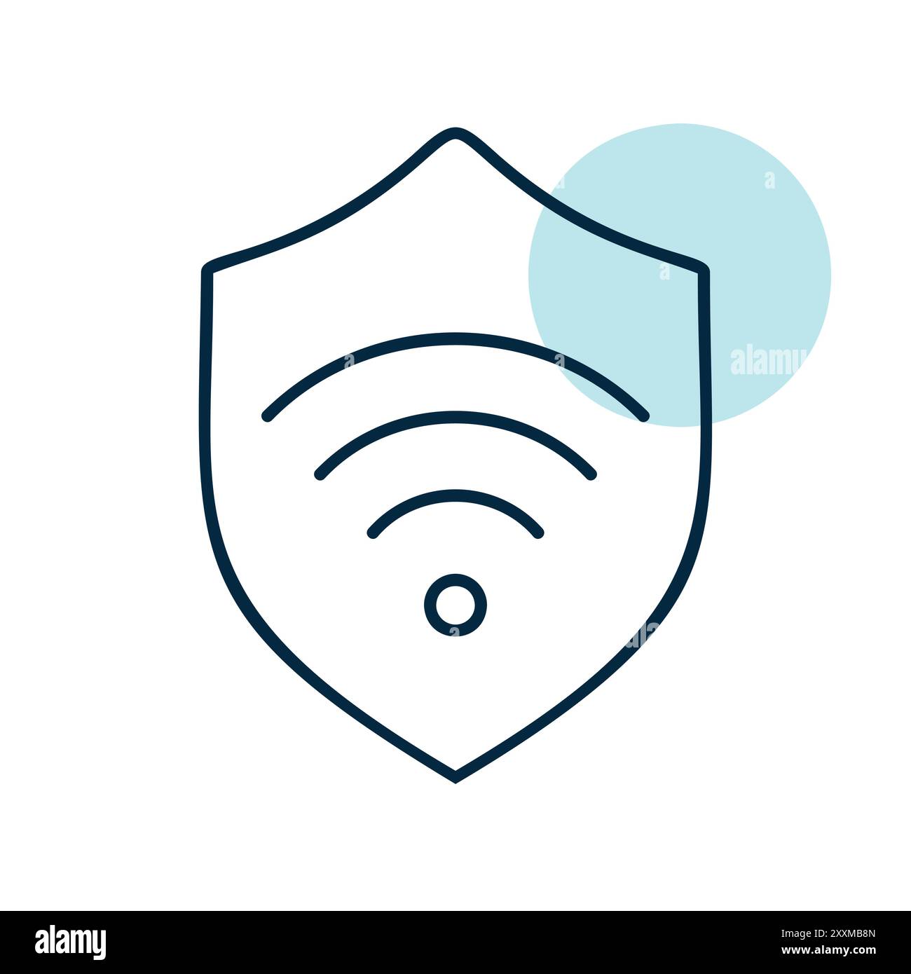 Protection wifi vector icon. Private network. Shield with wi-fi symbol ...