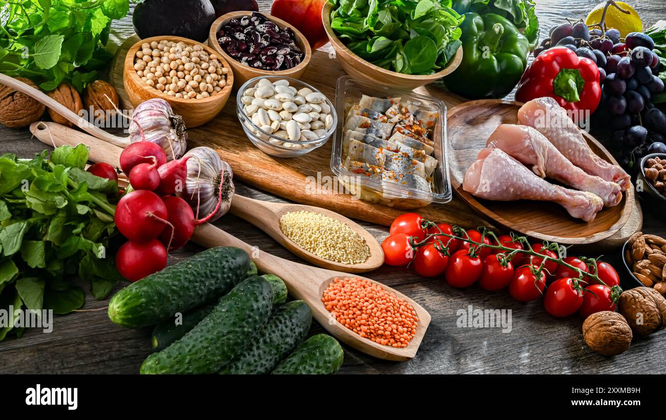 Food products representing the MIND diet created to reduce dementia and ...