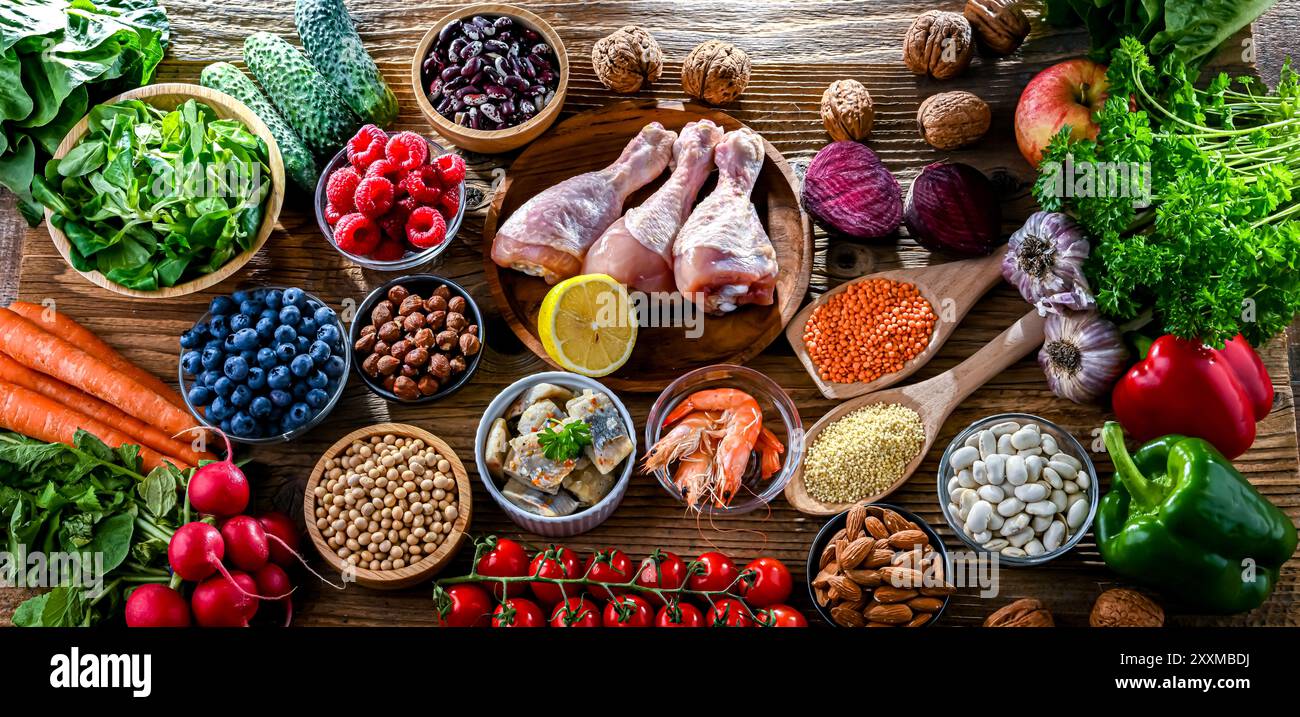 Food products representing the MIND diet created to reduce dementia and ...