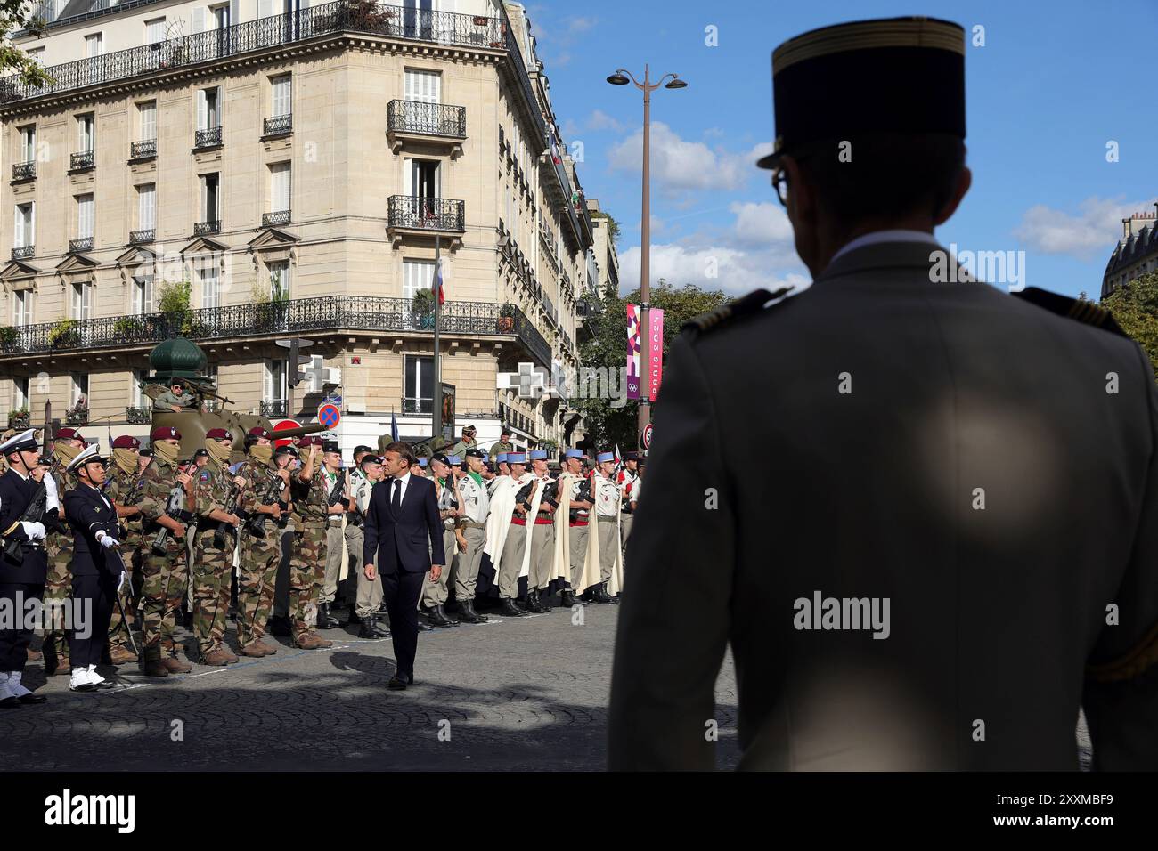 French President Emmanuel Macron attends a ceremony commemorating the ...