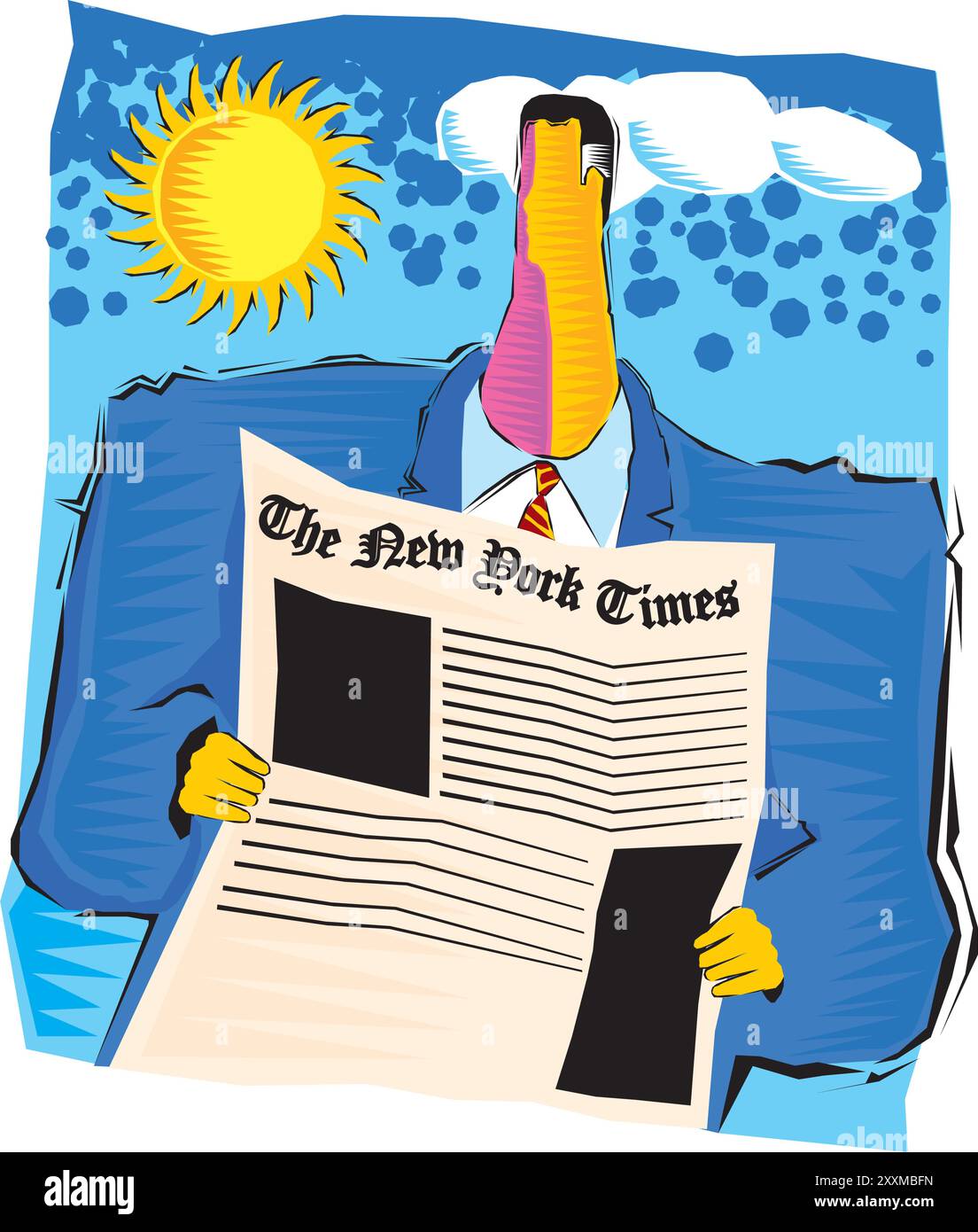 abstract Clipart of Businessman is reading the newspaper design vector ...