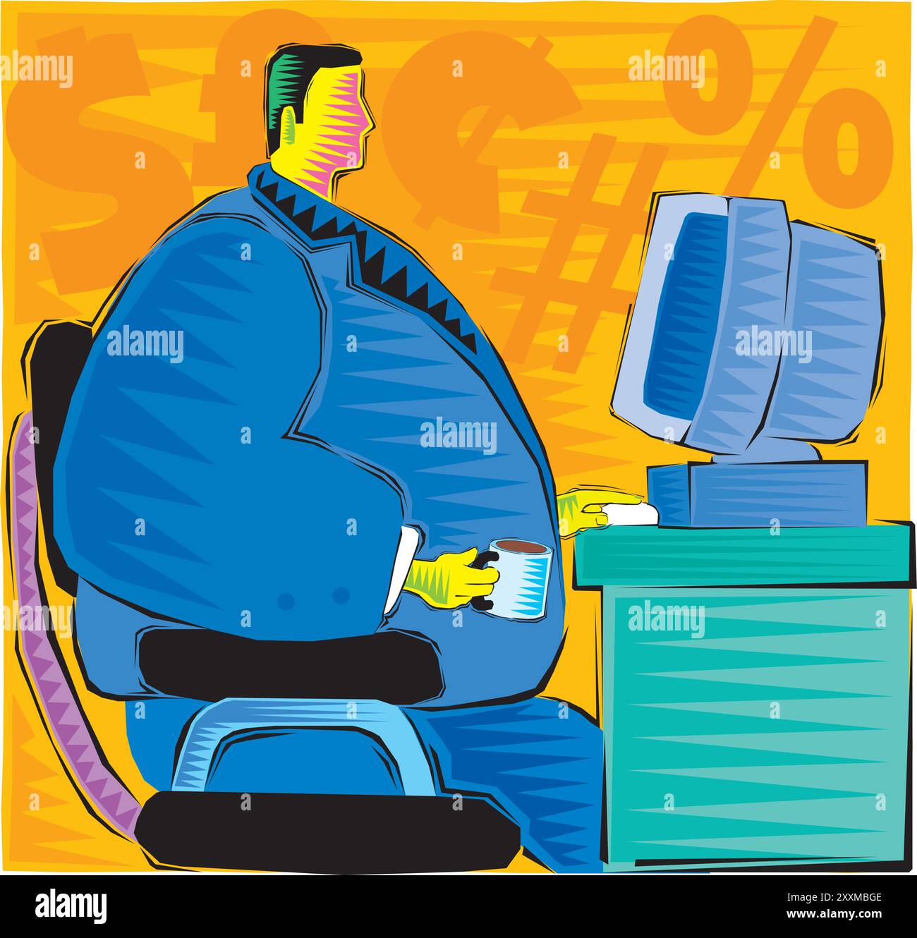 Office workers using laptop computer Stock Vector Images - Alamy
