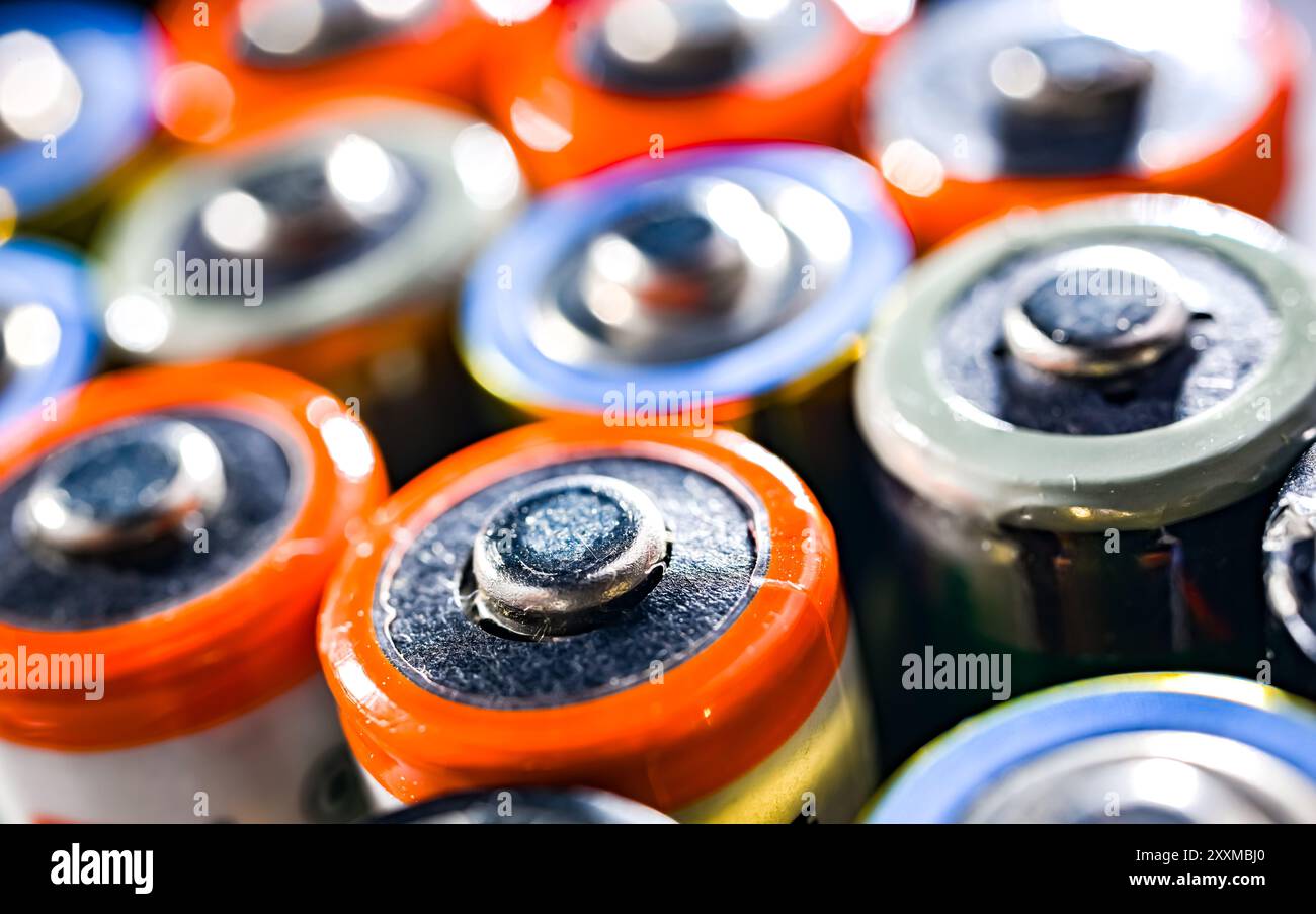 Different alkaline batteries. Chemical waste Stock Photo - Alamy