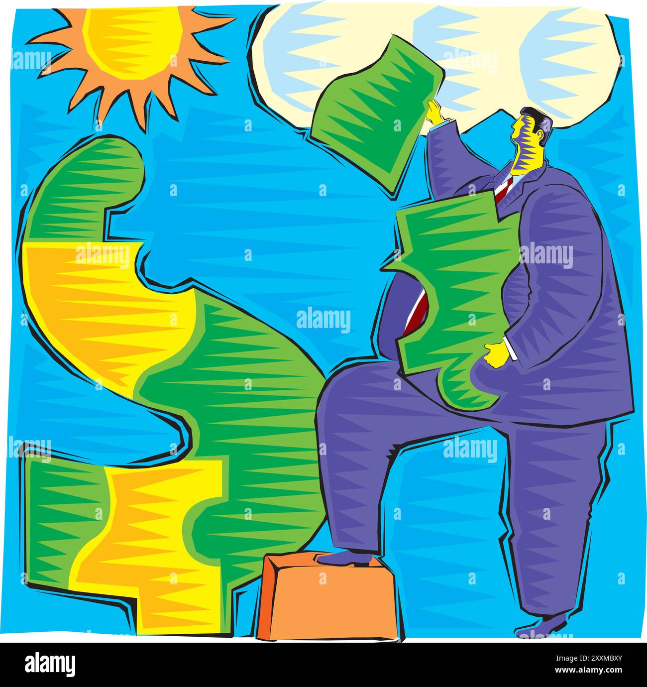 businessman making money day by day building an empire by money design ...