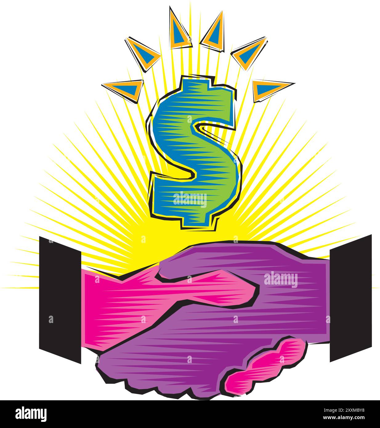 Clip Art of Business people making handshake successful negotiation and ...