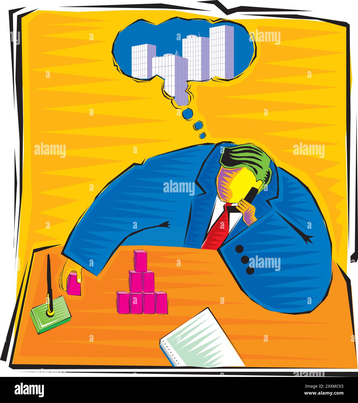 a businessman thinking getting big business investment design vector ...