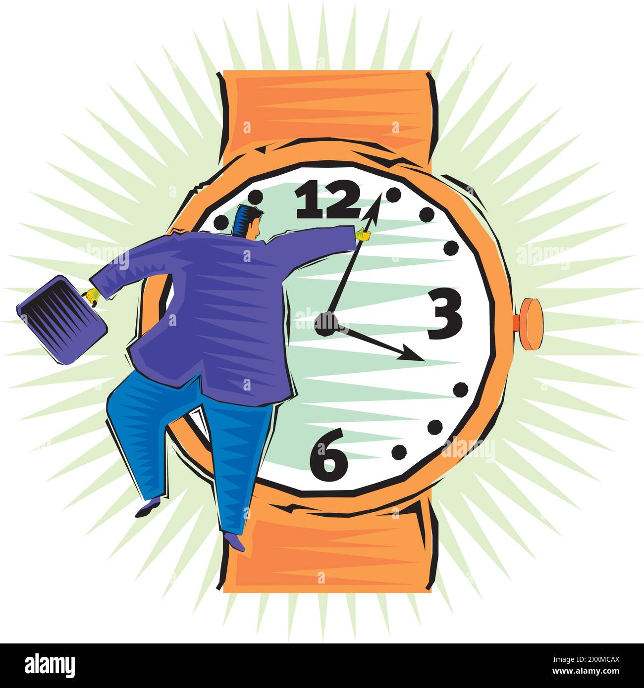 Clip Art of Businessman checking the time on his wrist watch Stock ...