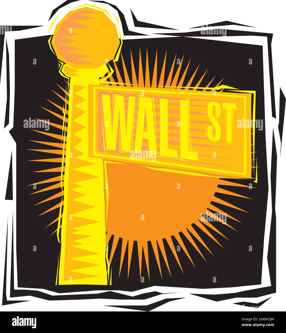 Clipart of Wall Street sign in lower Manhattan New York design vector ...