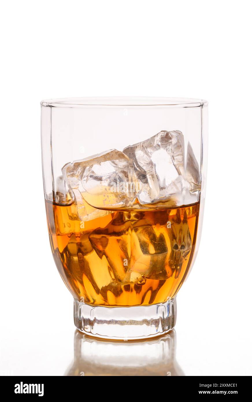 ice cube whiskey glass isolated on white background Stock Photo - Alamy