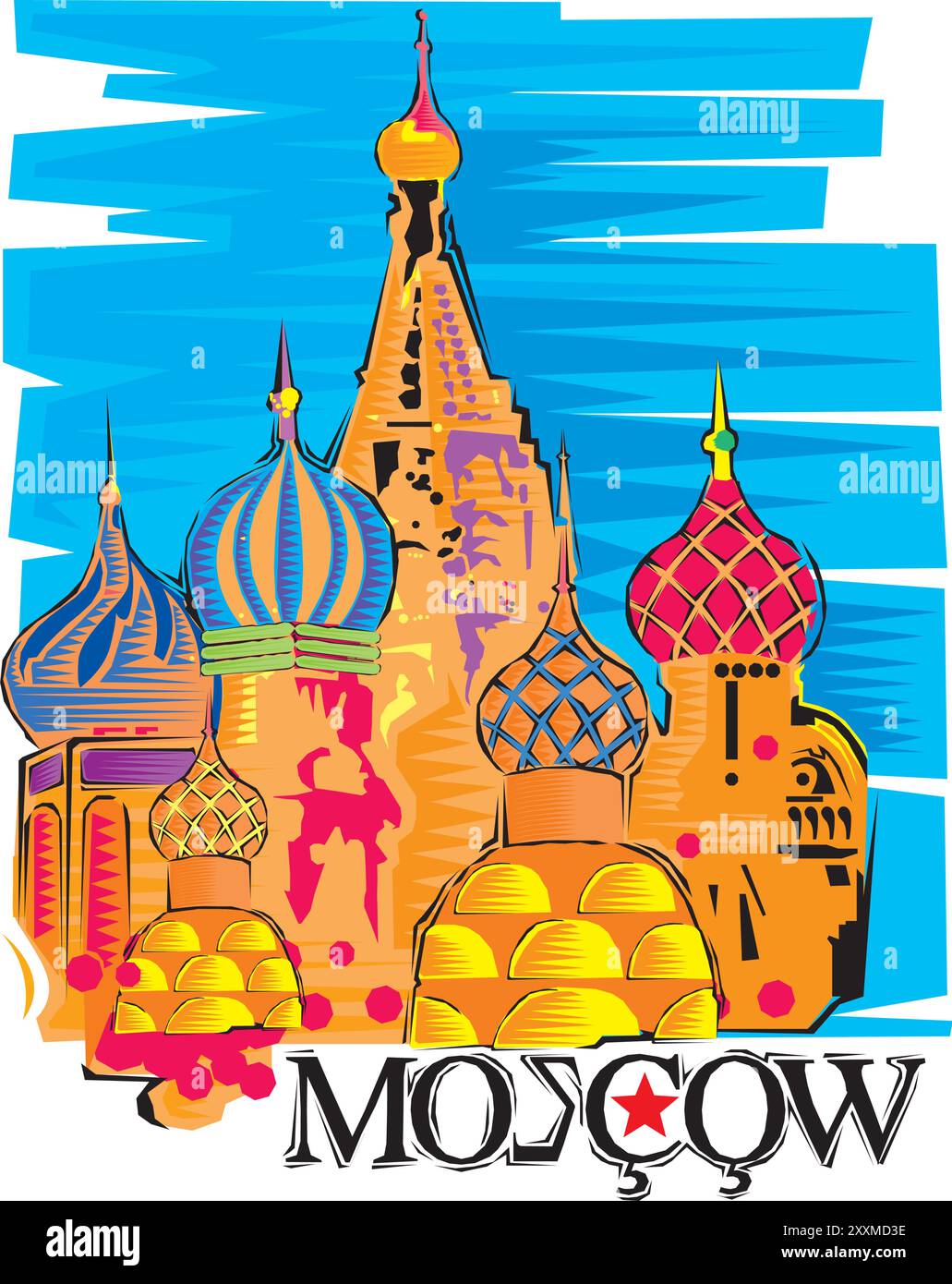 vector illustration red square moscow russia Stock Vector Image & Art ...