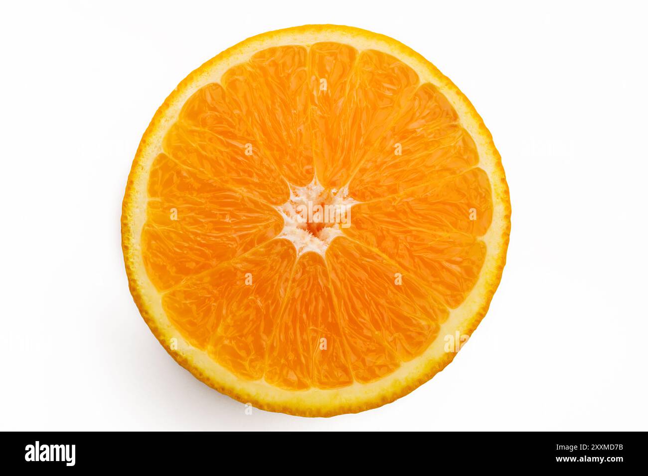 Orange slice isolate. Orange fruit half and slice set on white ...