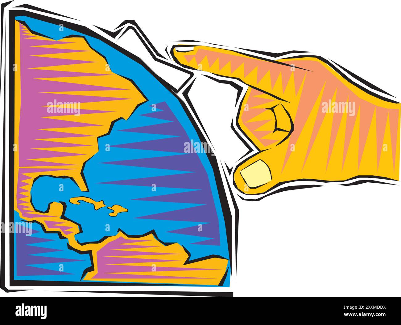 Globe polygon image Cut Out Stock Images & Pictures - Alamy