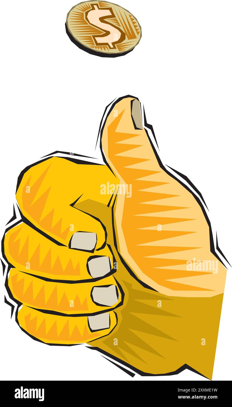 Hand flipping a coin Stock Vector Images - Alamy