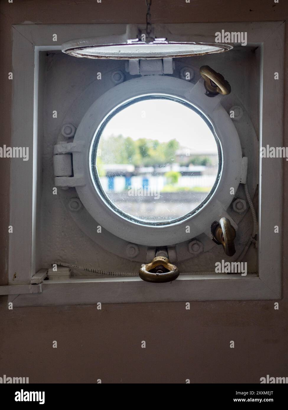 open battened porthole in old ship in Kaliiningrad city, Russia Stock Photo - Alamy