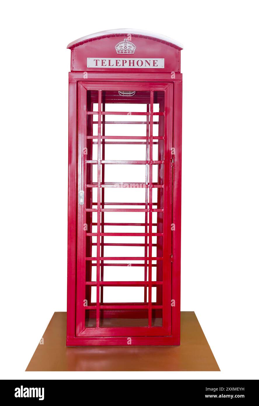 Classic British red phone booth isolated on white background Stock ...