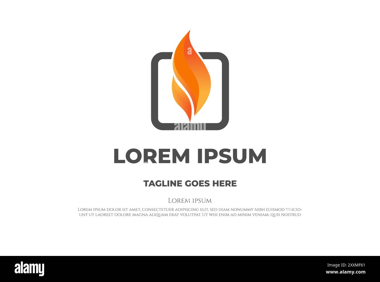 Simple Modern 3D Fire Flame for Gas Energy Logo Design Vector Stock ...