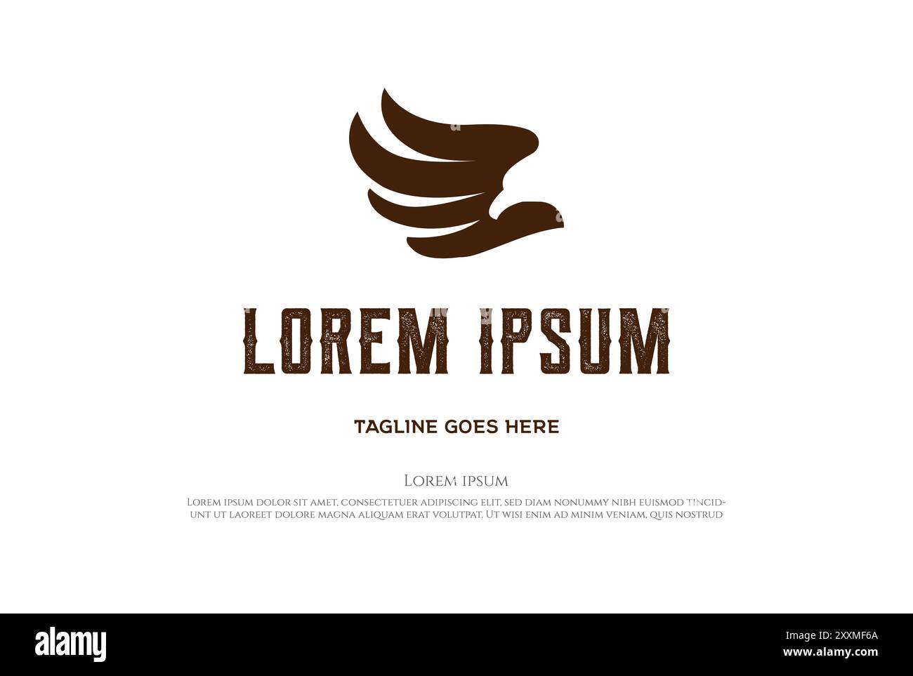 Simple Modern Eagle Falcon Hawk Wing Logo Design Vector Stock Vector ...