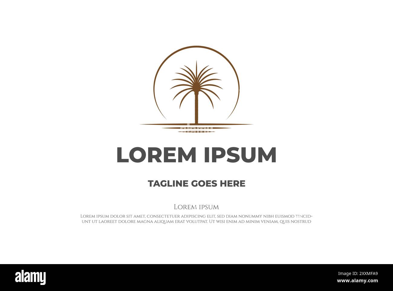 Sunset Sunrise Arabian Middle East Palm Date Tree with Desert Logo ...