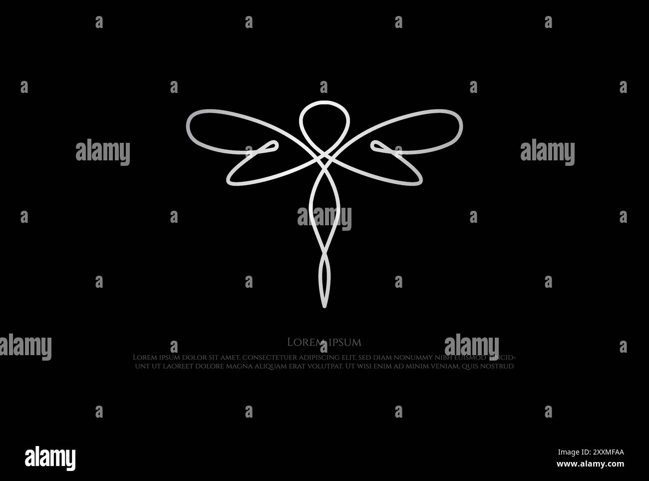 Simple Minimalist Dragonfly Line Outline Logo Design Vector Stock ...