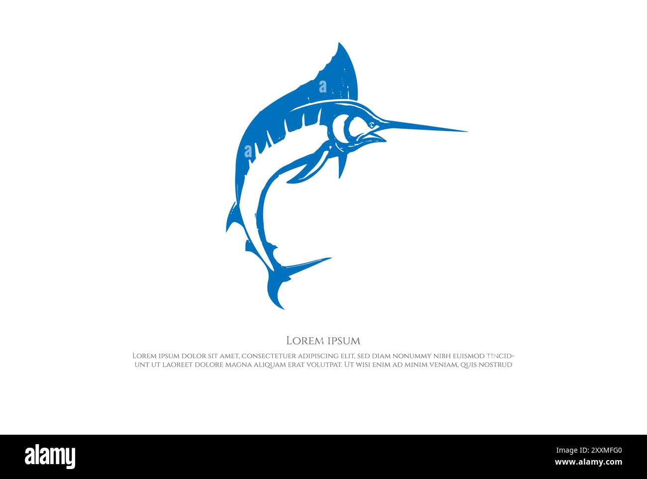 Jumping Marlin Sword Fish for Angler Fishing Sport Club Logo Design ...
