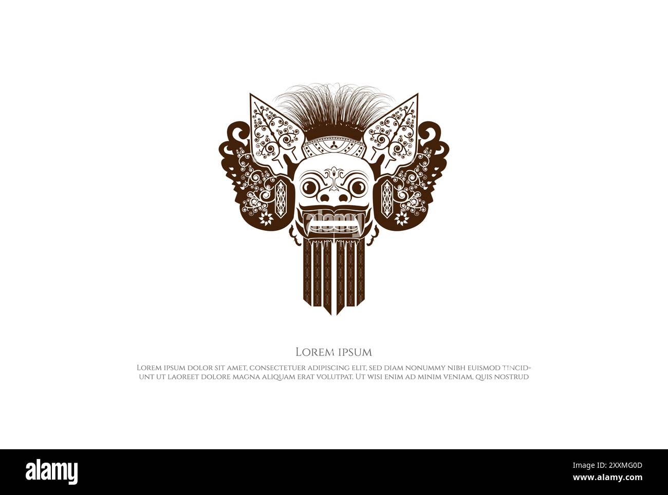 Bali Barong Culture Traditional Indonesian Mask Logo Design Vector ...