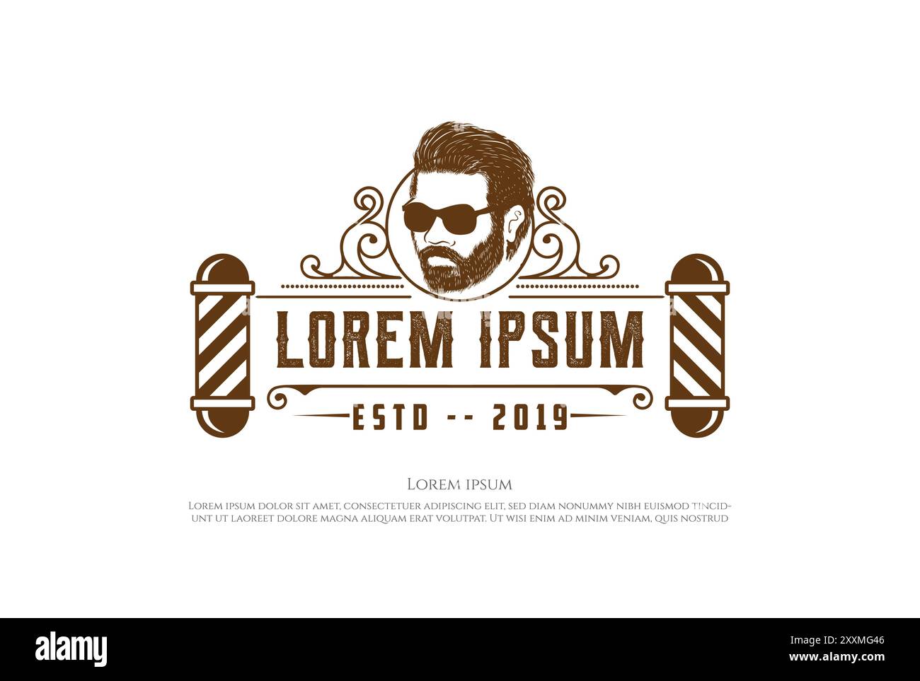 Vintage Retro Beard Man Male or Masculine Gentleman for Barbershop ...