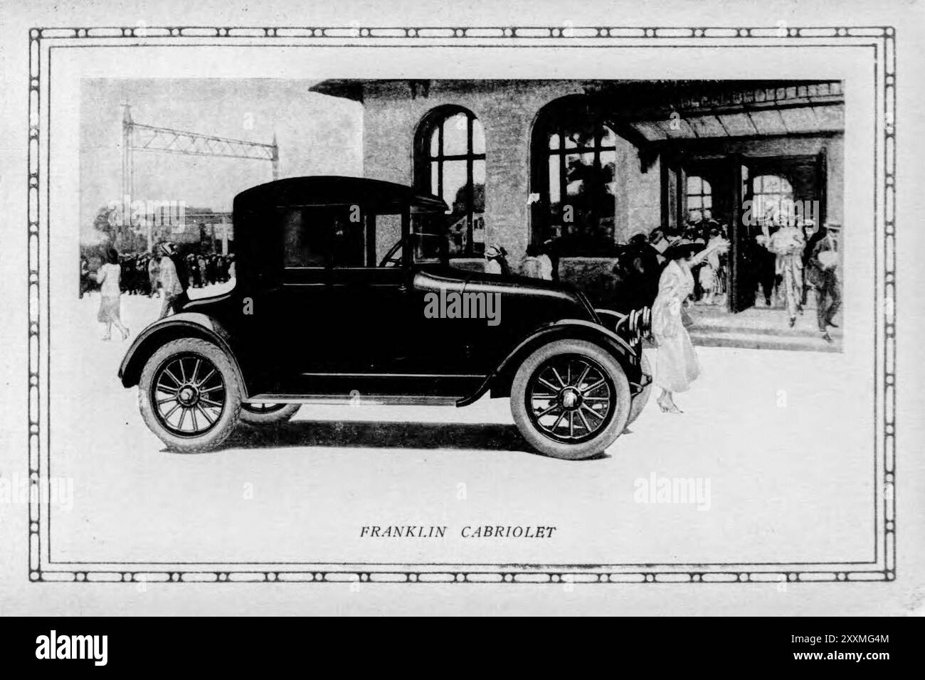 Vintage car advertisement automobile Black and White Stock Photos ...