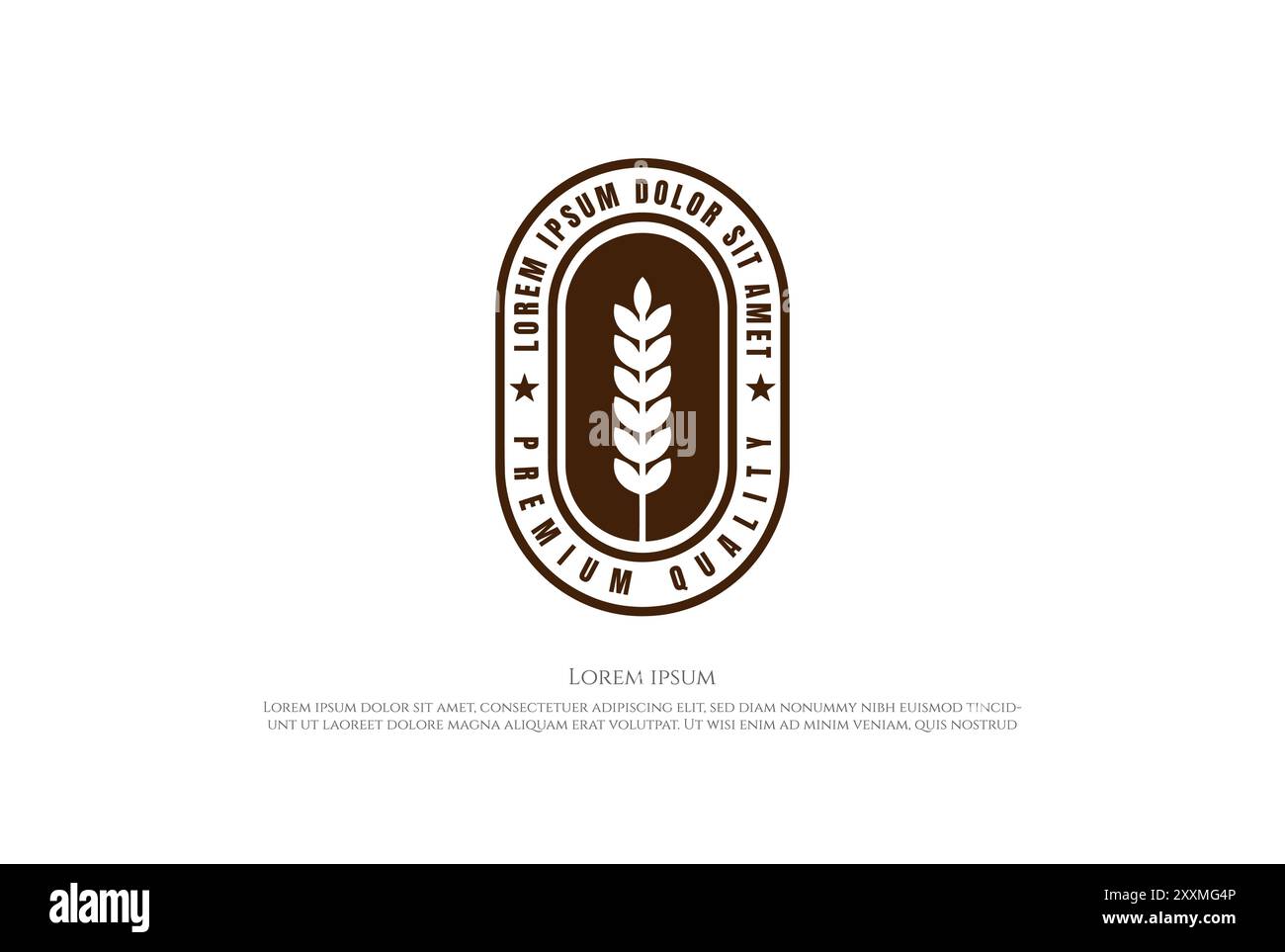 Old Rustic Wheat Grain Rice Badge Emblem Label Logo Design Design ...
