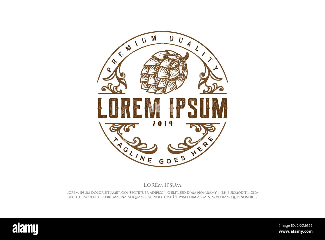 Rustic Antique Old Hipster Hop for Craft Beer Brewing Brewery Badge ...